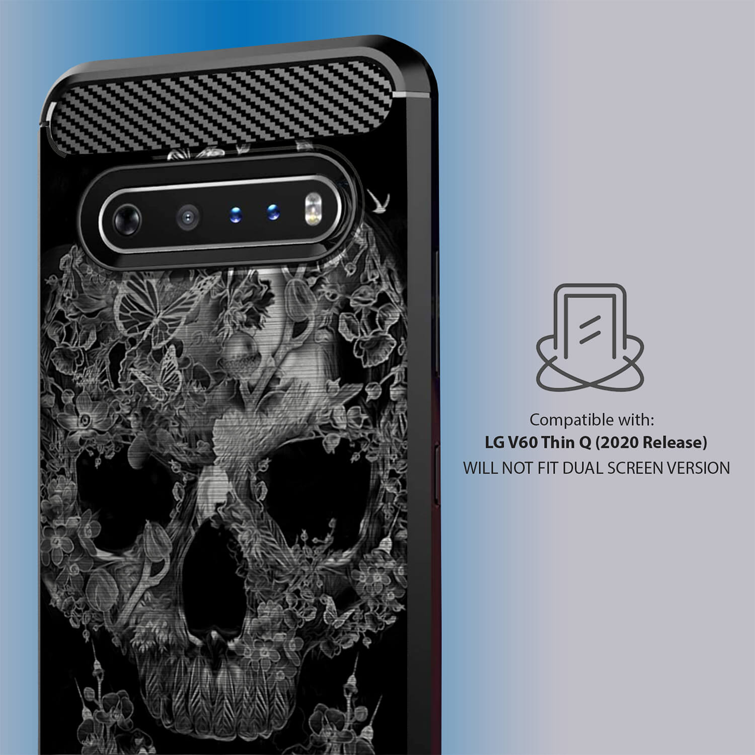 Case For [LG V60/ LG V60 ThinQ][Flex TPU Fiber SET1] Slim Flexible ...